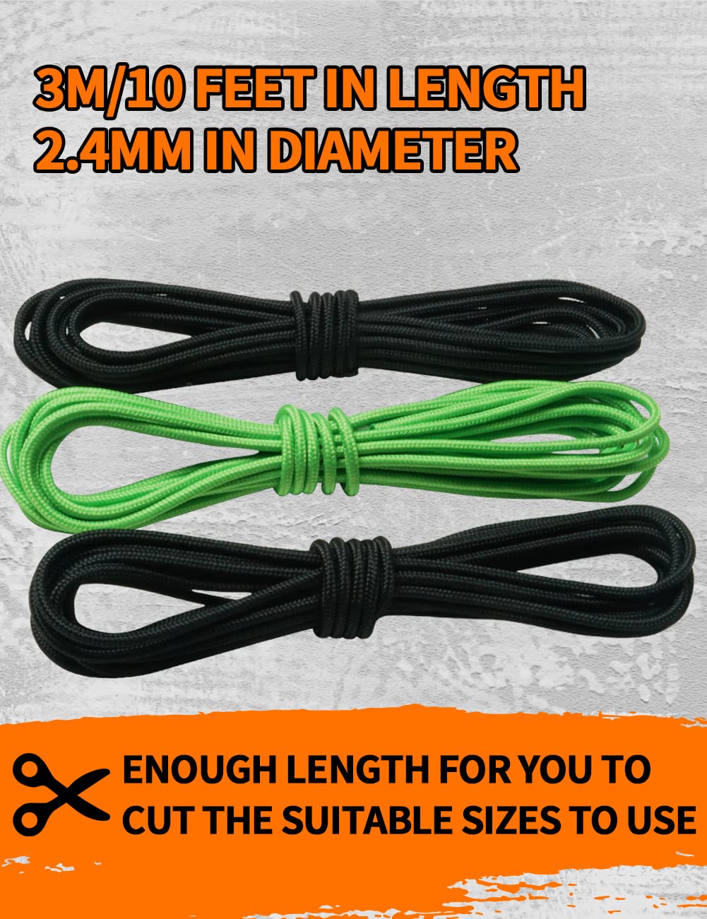 THREE ARCHERS Archery D Loop Rope for Compound Bow D Ring Buckle Release Nocking Loop Material(Pack 3) Bowstring Serving Thread D Loop Buckle (Black+Green)