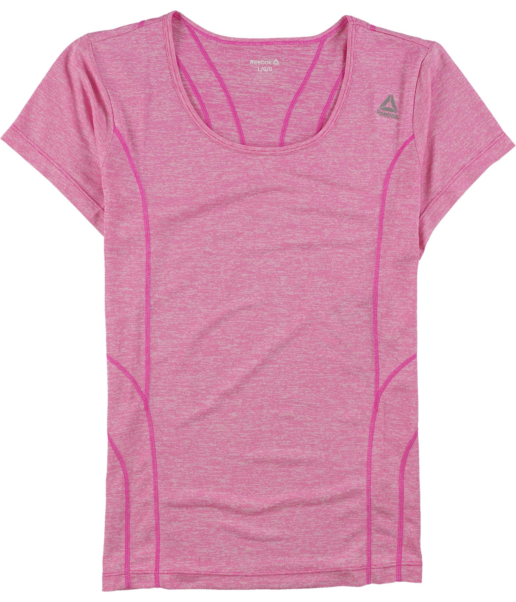Reebok Womens Two Tone Basic T-Shirt, Pink, Small