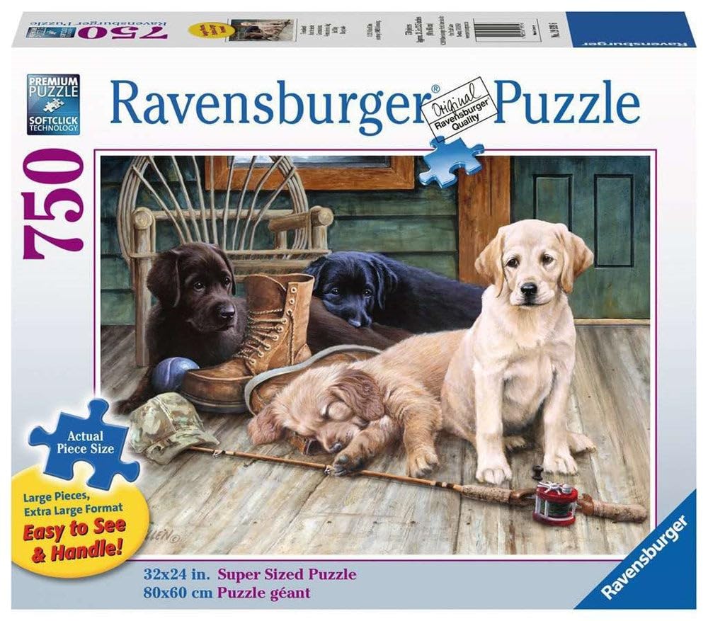 Ravensburger Ruff Day 19939 750 Piece Large Pieces Jigsaw Puzzle for Adults, Every Piece is Unique, Softclick Technology Means Pieces Fit Together Perfectly