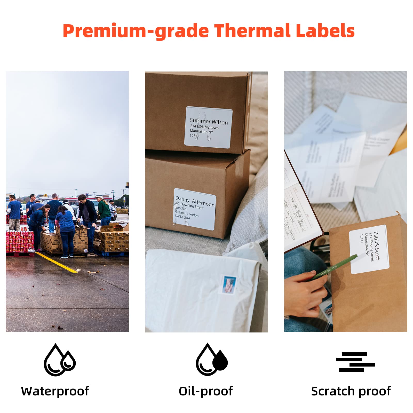 Phomemo Thermal Labels, 4x6 Shipping Labels for Small Business (Pack of 100 Labels) - Commercial Grade - Compatible with Rollo, Zebra, Phomemo and Other Direct Thermal Printers