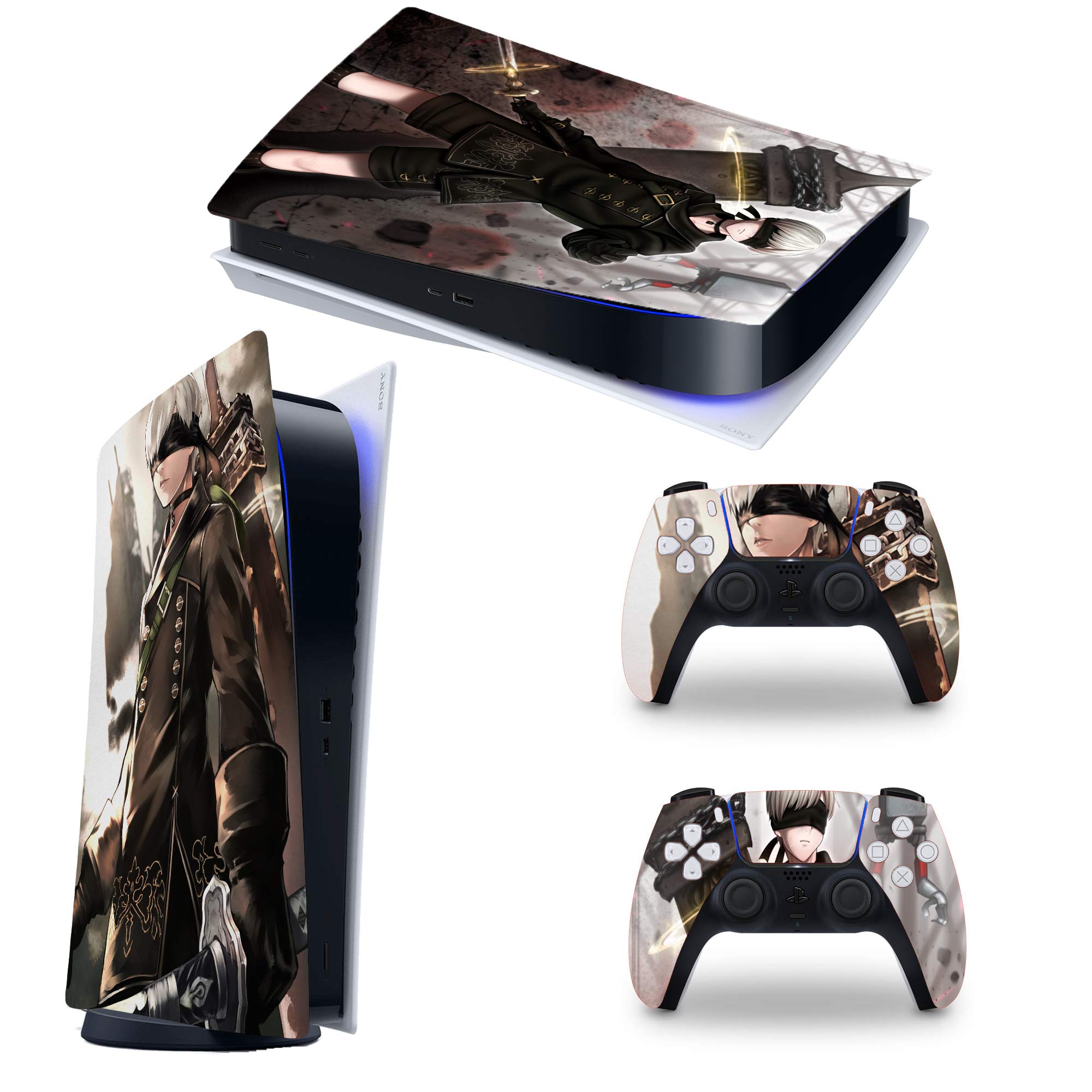 Playstation 5 Digital Edition Skin Set – Girl Game 16+ - HD Printing Vinyl Skin Cover Protective for PS5 Digital Edition Console and 2 PS5 Digital Edition Controller
