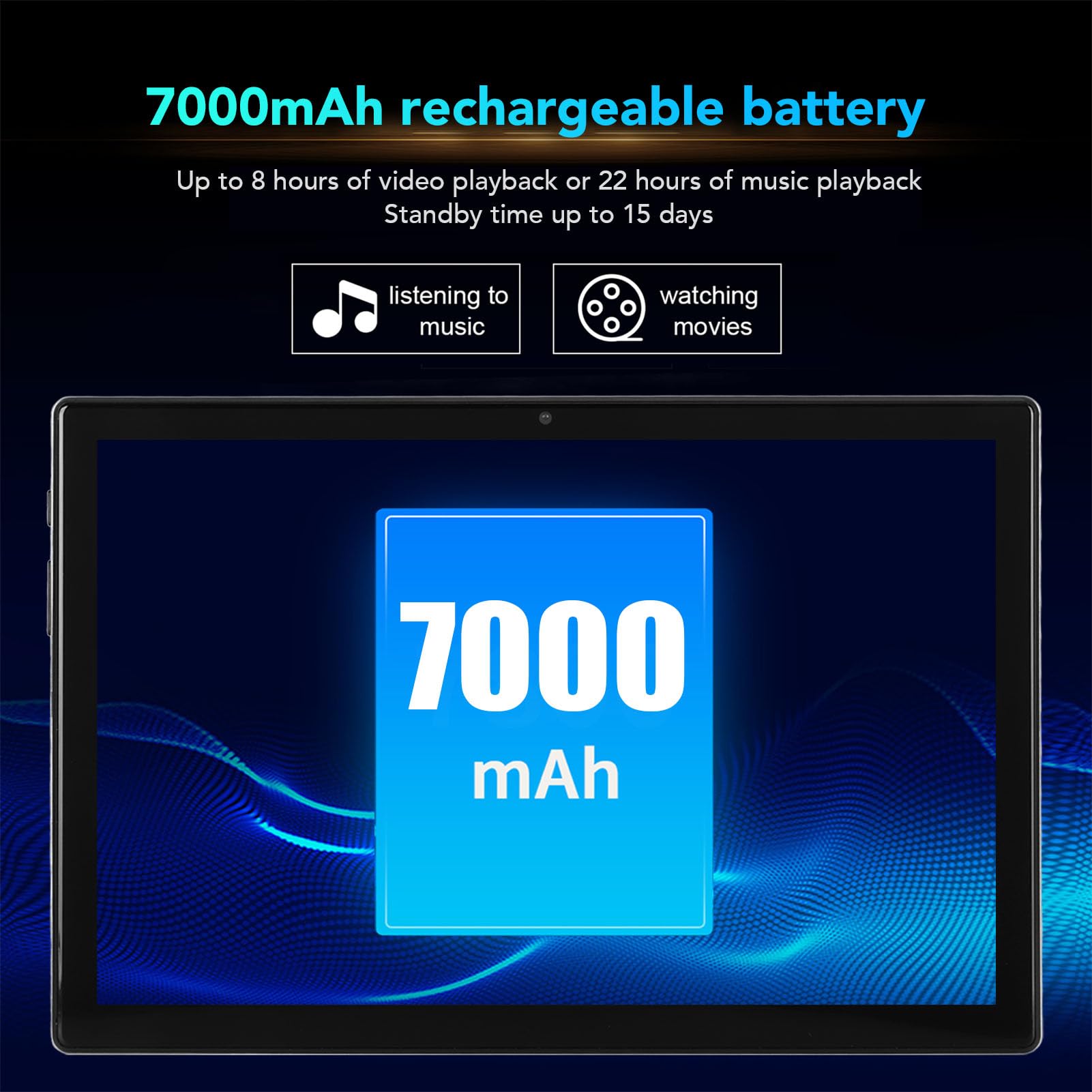 SHYEKYO HD Tablet, US Plug 100β240V Octa Core Office Tablet Dual Camera 8GB RAM 256GB ROM 5G WiFi for Business (Grey)