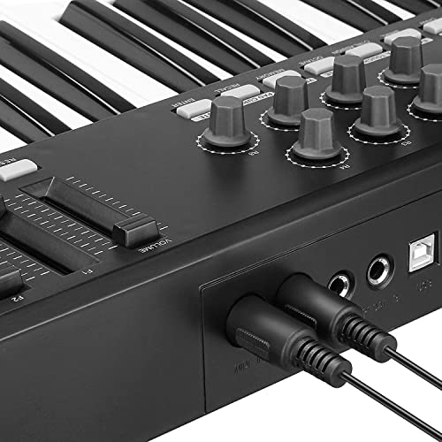 TNP Midi to USB Cable Interface Converter - IN OUT Midi Cable Host Adapter Plug Controller Wire Cord For Keyboard Synthesizer Device to Mac Pc Computer Laptop iPad iPhone Music Studio (Black 6 FT)