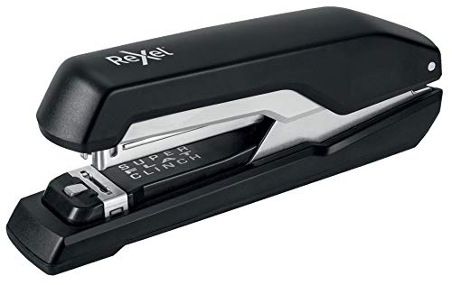 Rexel Supreme S17 Full Strip Stapler, 30 Sheet Capacity, Flat Clinch Stapling, Uses 24/6 and 26/6 Staples, Metal Body, Black, 2115675