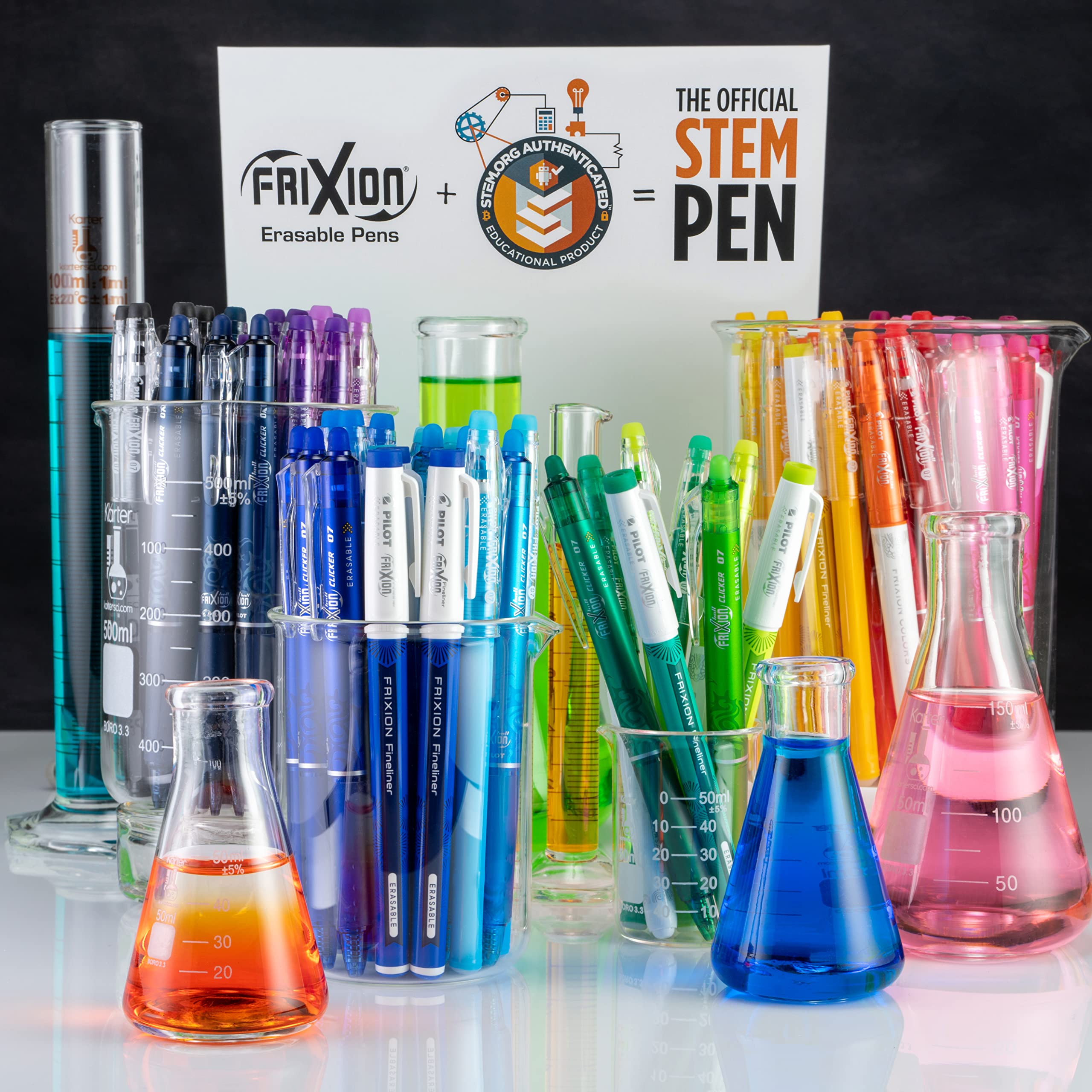 Pilot, FriXion ColorSticks Erasable Gel Ink Pens, Fine Point 0.7 mm, Pack of 12, Blue