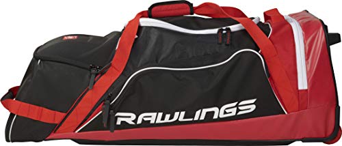 Rawlings | R1502 Wheeled Catcher's Bag | Baseball/Softball | Scarlet