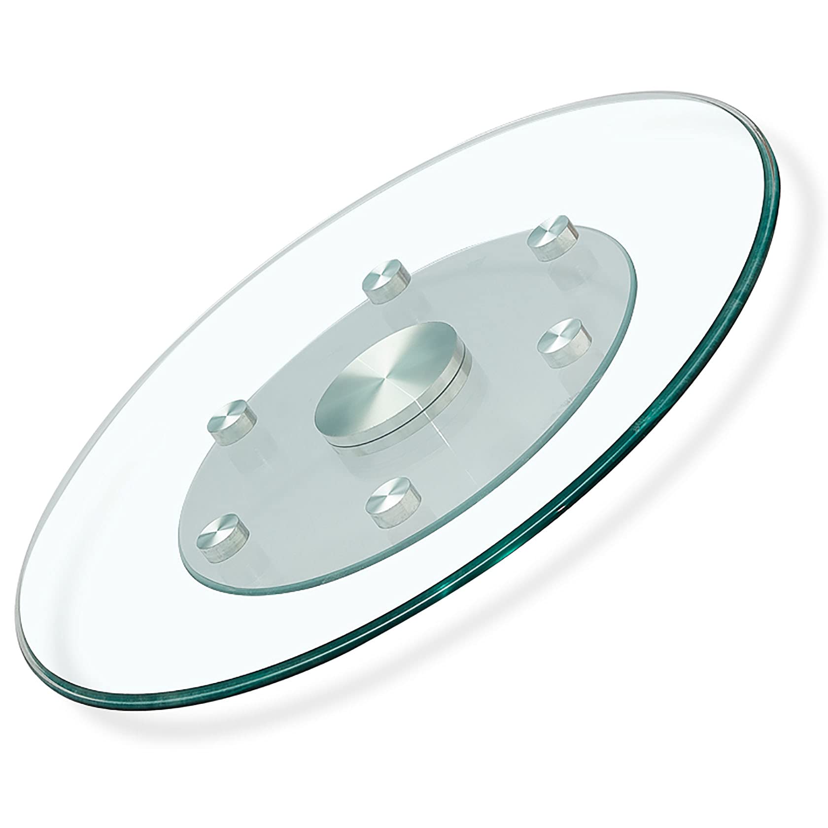 SETEXI 80 cm (30 inch) Glass Turntable for Table,Extra-Large Lazy Susan Turntable Rotating Tray Round Serving Plate with Aluminum Base Silent Bearing for Kitchen Dining Table Transparent Not Easy to