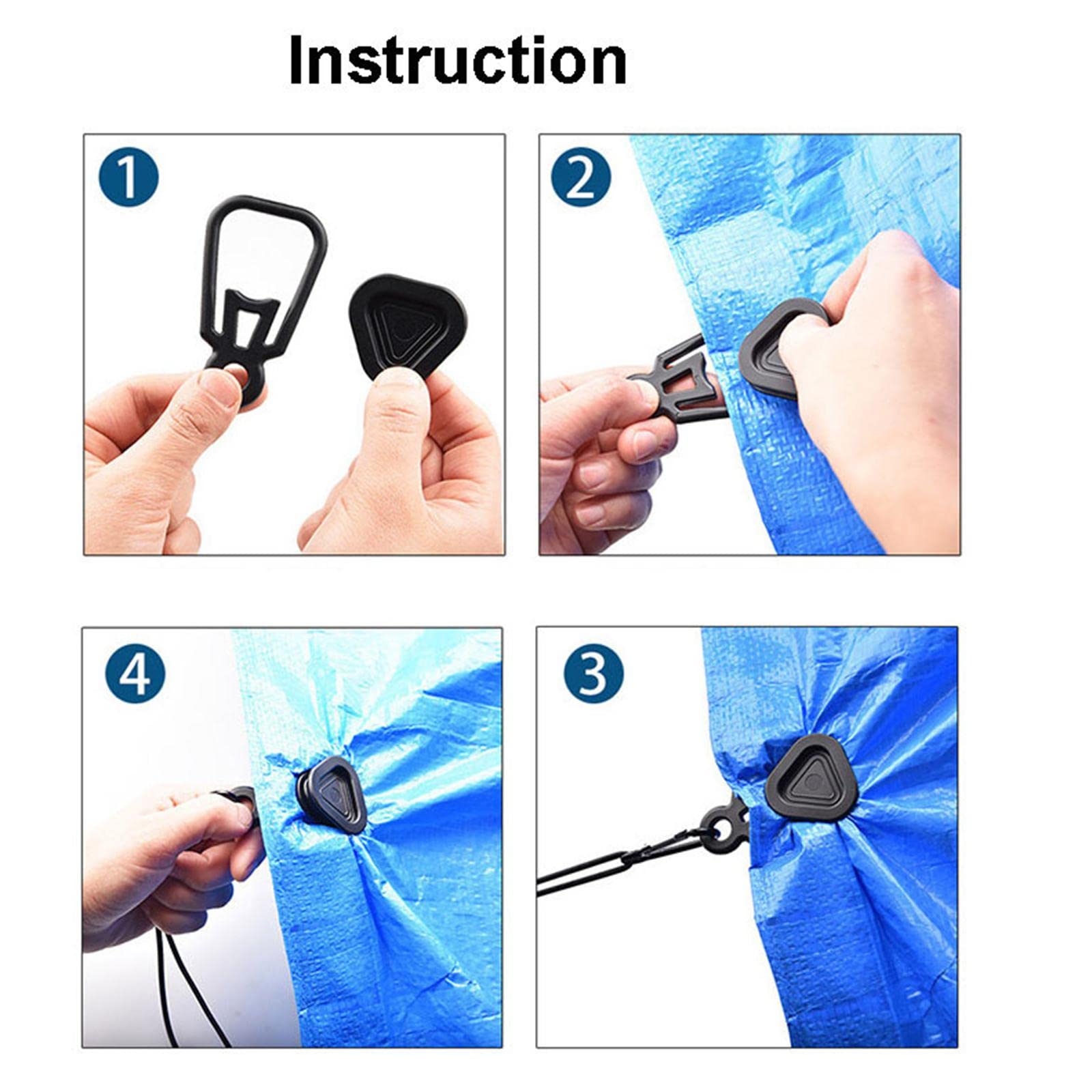 Tarp Clips Heavy Duty Lock Grip, Tent Plastic Clip Without Damaging A Hole, 1pc/10pcs Canvas Tie Down Clips for Outdoor Camping, Tent, Awning, Banner, Cover, Tarps,Pool and Plastic Sheeting