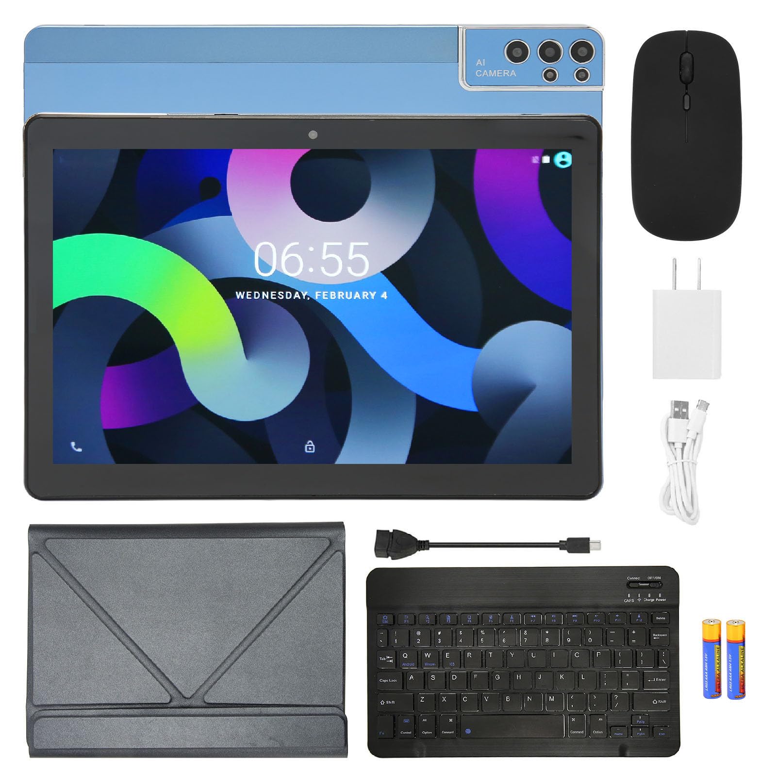 SHYEKYO Office Tablet, 4GB 64GB Memory 5G WiFi 10.1in FHD Octa Core CPU 3 Card Slots Gaming Tablet for Travel (#1)