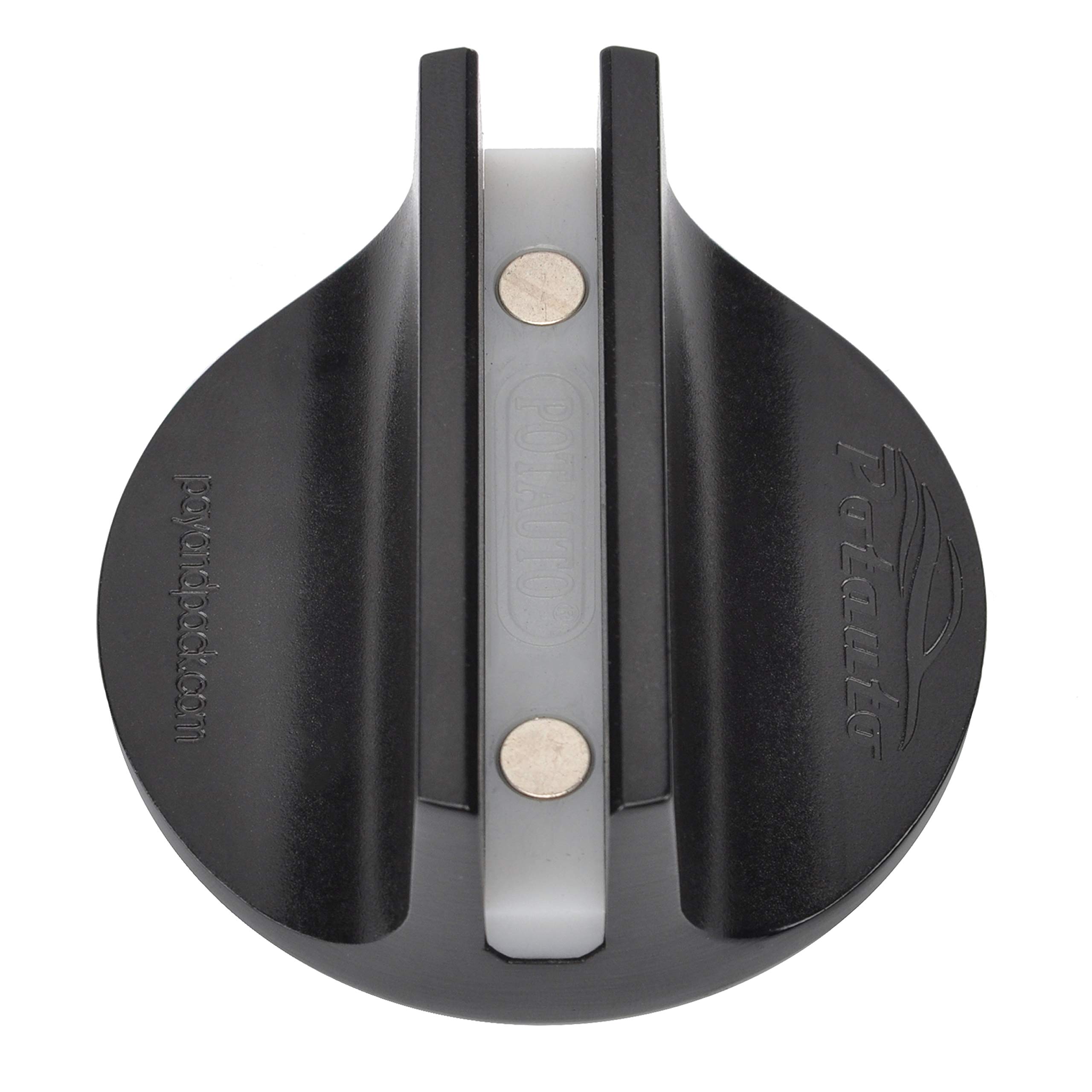 Potauto Universal Aluminum Grooved Magnetic Jack Pad Jacking Puck Pinch Weld (Slot Width 0.39 Inch) Frame Rail Adapter for Vehicles (Qty 1, Black)