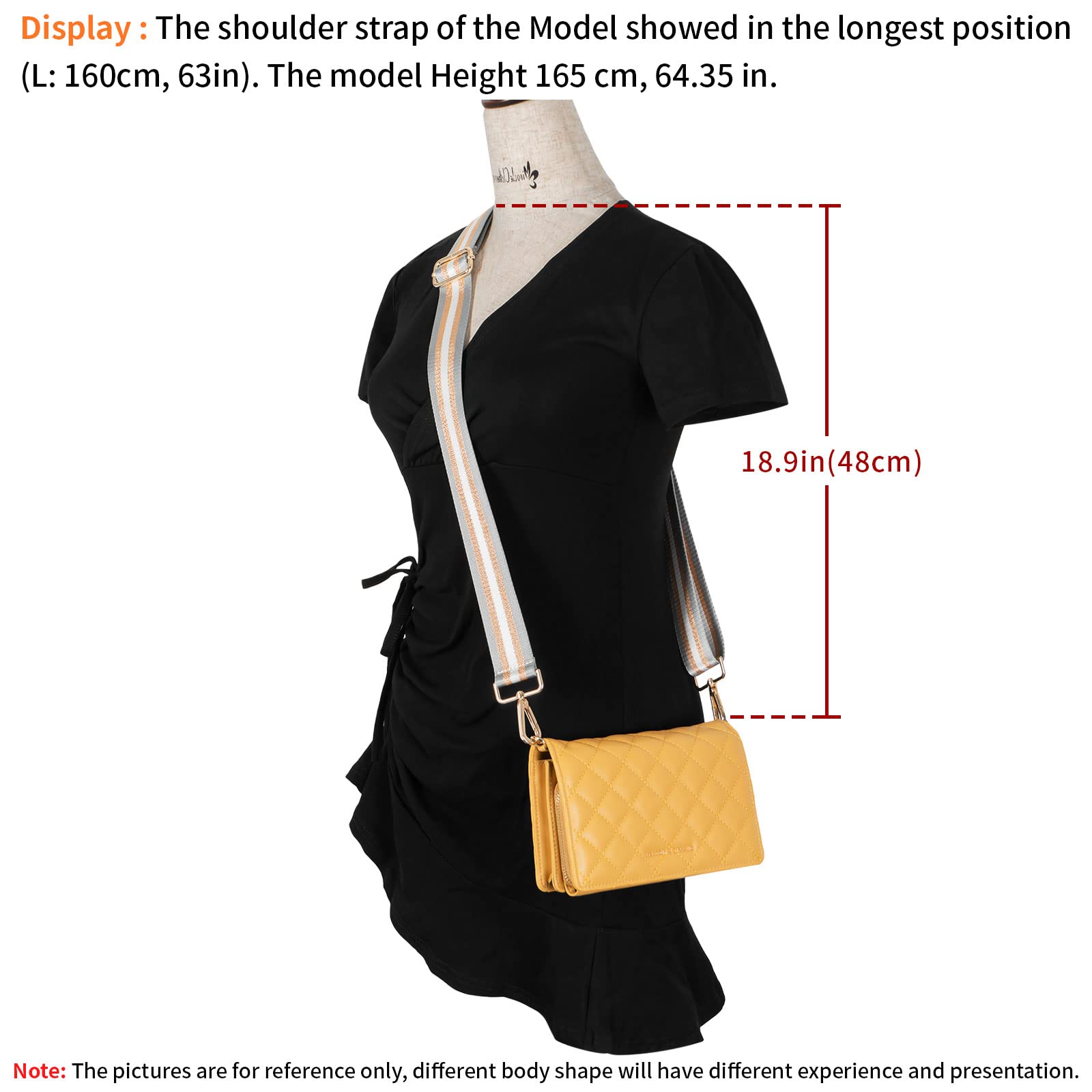 Wide Purse Strap Replacement Crossbody Handbag Stripe Adjustable Canvas Shoulder Bag-(3.8cm) color21