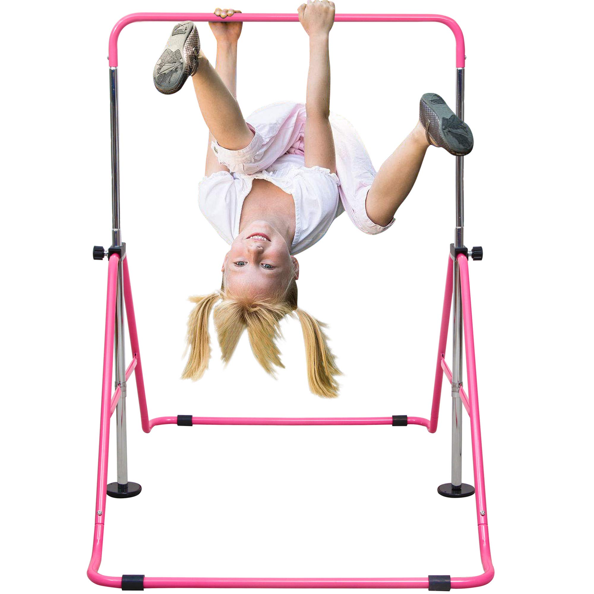 RELIANCER Expandable Gymnastics Bars Junior Training Bar Adjustable Height Gymnastic Horizontal Bars Children Folding Training Monkey Bars Child Gym Climbing Tower Kip Balance Bar for Kids Gymnasts