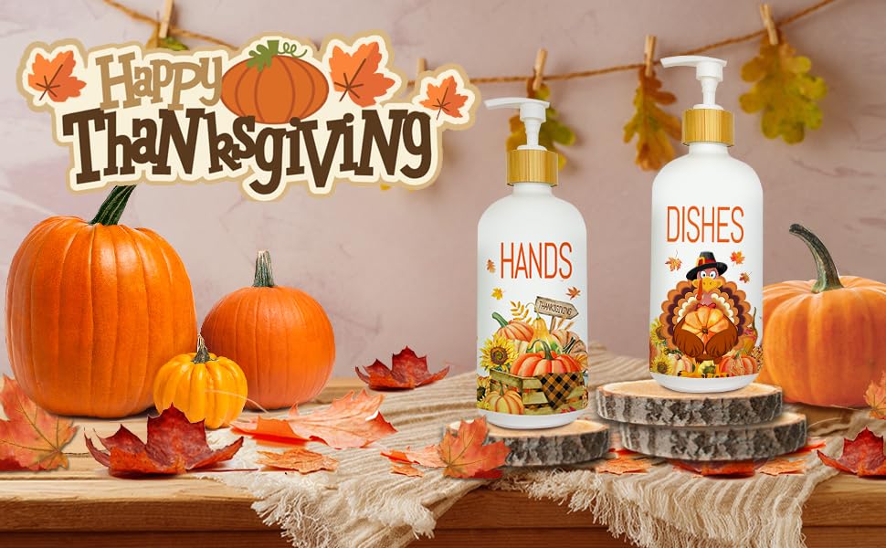 Pinata Thanksgiving Turkey Fruit Soap Dispenser 16 oz, Thanksgiving Bathroom Kitchen Table Decorations for Home Indoor, Thanksgiving Fall Farmhouse Rustic Turkey Decorations