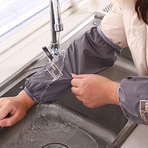 SICCOMA 1 Pair Waterproof Oilproof Arm Sleeves Covers Waterproof Kitchen Arm Sleeves Reusable Oversleeves for Kitchen Waterproof Arm Sleeves Cleaning Protective Kitchen Sleevelet Gray