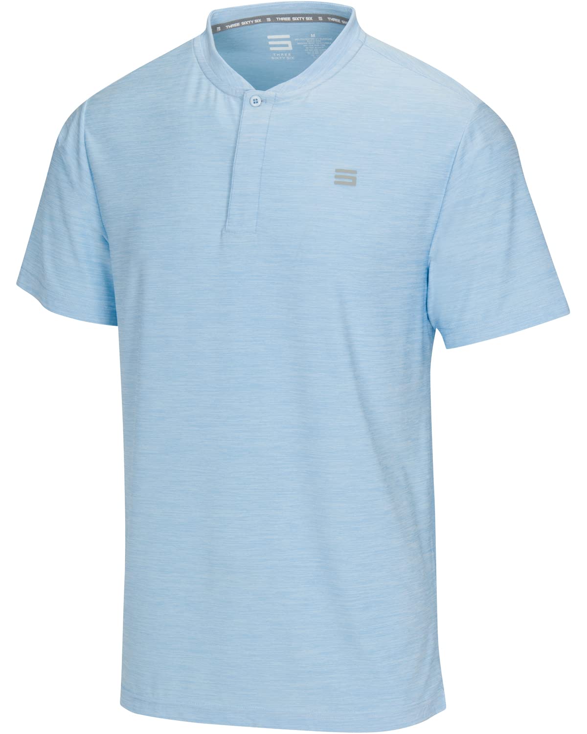 Three Sixty Six Collarless Golf Shirts for Men - Quick Dry Short Sleeve T-Shirt with 4-Way Stretch Fabric & UPF 30 Camo Green