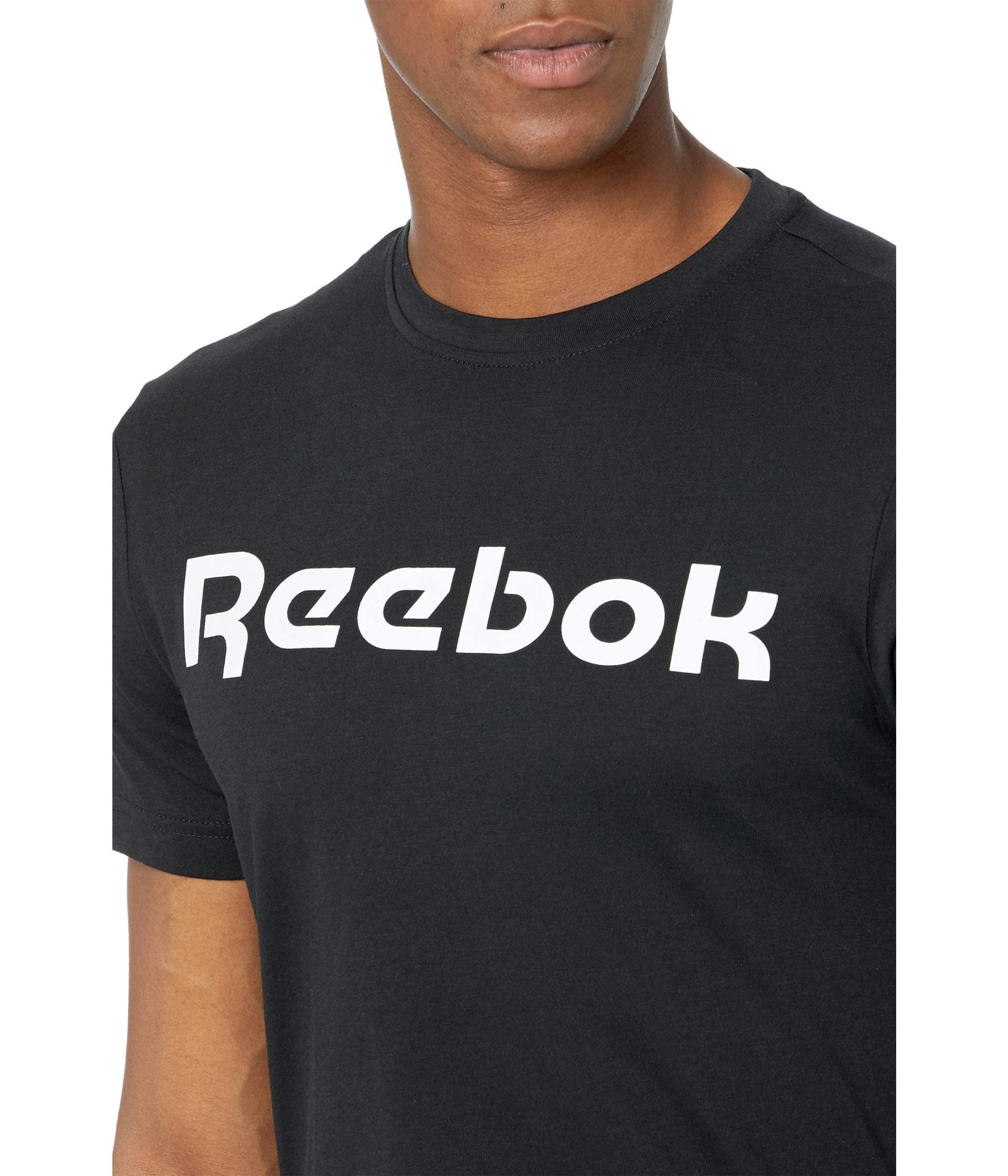 Reebok mens Training Essentials Graphic T-shirt Short Sleeve, Black/White, XX-Large US
