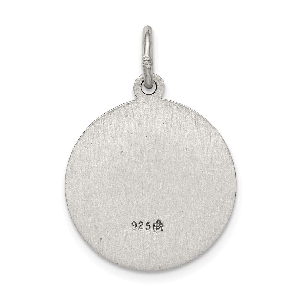 Solid 925 Sterling Silver Vintage Antiqued Catholic Patron Saint Anne Pendant Charm Medal - 25mm x 20mm