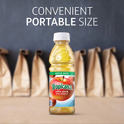 Tropicana 100% Juice, Apple Juice, 10 fl oz (Pack of 24) - Real Fruit Juices, Vitamin C Rich, No Added Sugars, No Artificial Flavors
