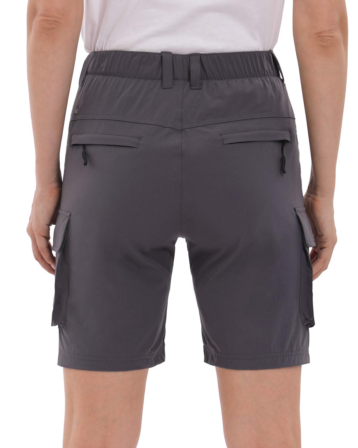 UPSOWER Womens Hiking Shorts with Pockets - Lightweight Quick Drying Cargo Shorts for Summer(Black L)