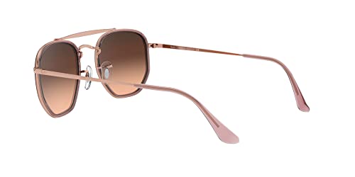 Ray-Ban RB3648M The Marshal II Hexagonal Sunglasses, Copper/Pink Gradient Brown, 52 mm