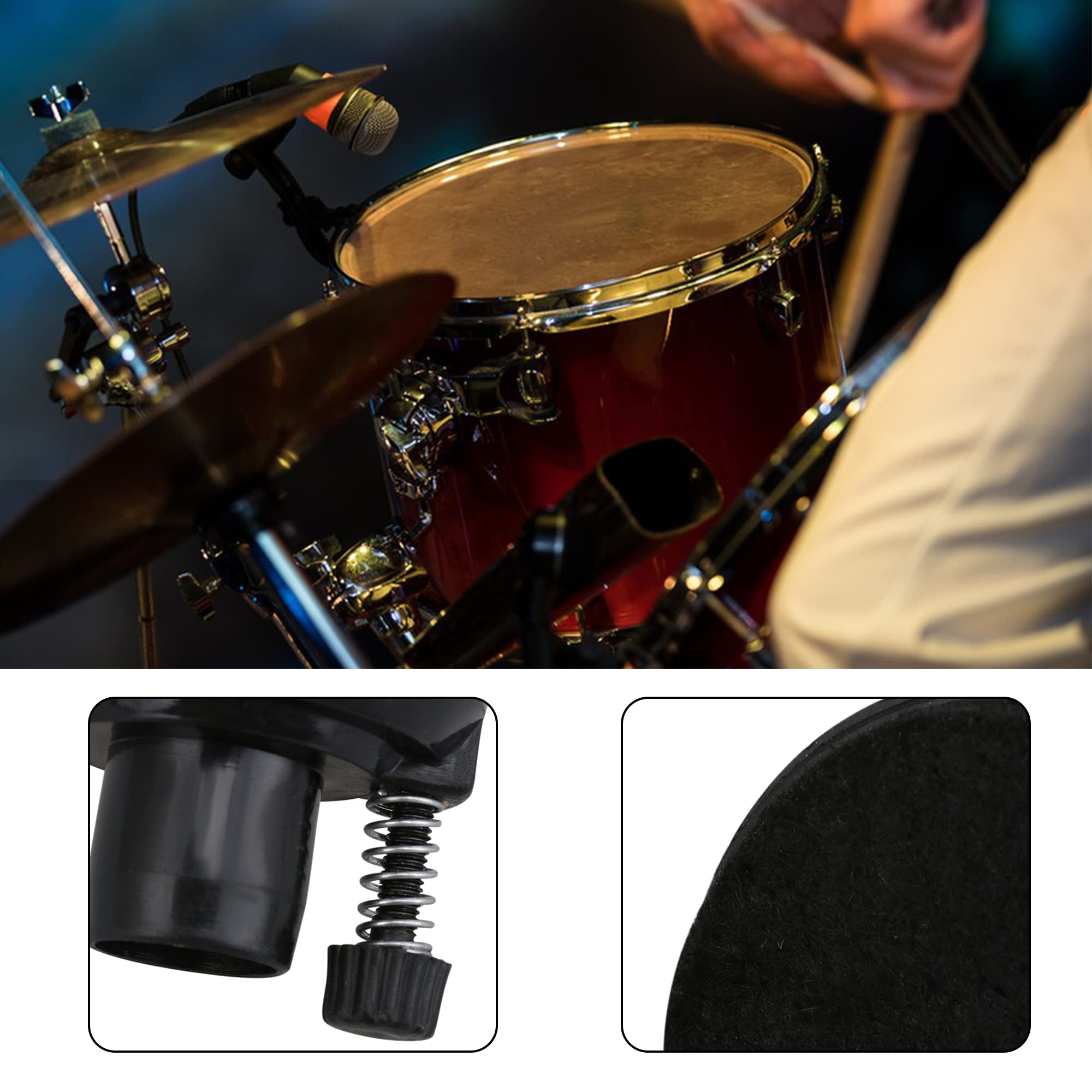 Xstyle Hi-hat Cymbal Stand Holder, 22mm Black Rubber Hi-hat Support for Drum Set Accessories