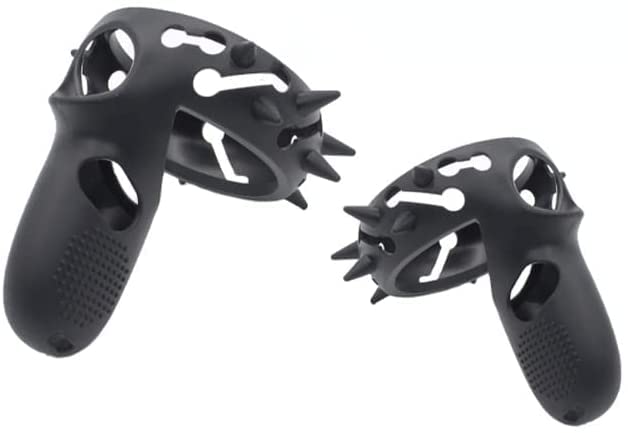 Silicone Protective Cover Touch Controller Grip Cover Skin with Knuckle Straps for Quest1/Rift S (Black)