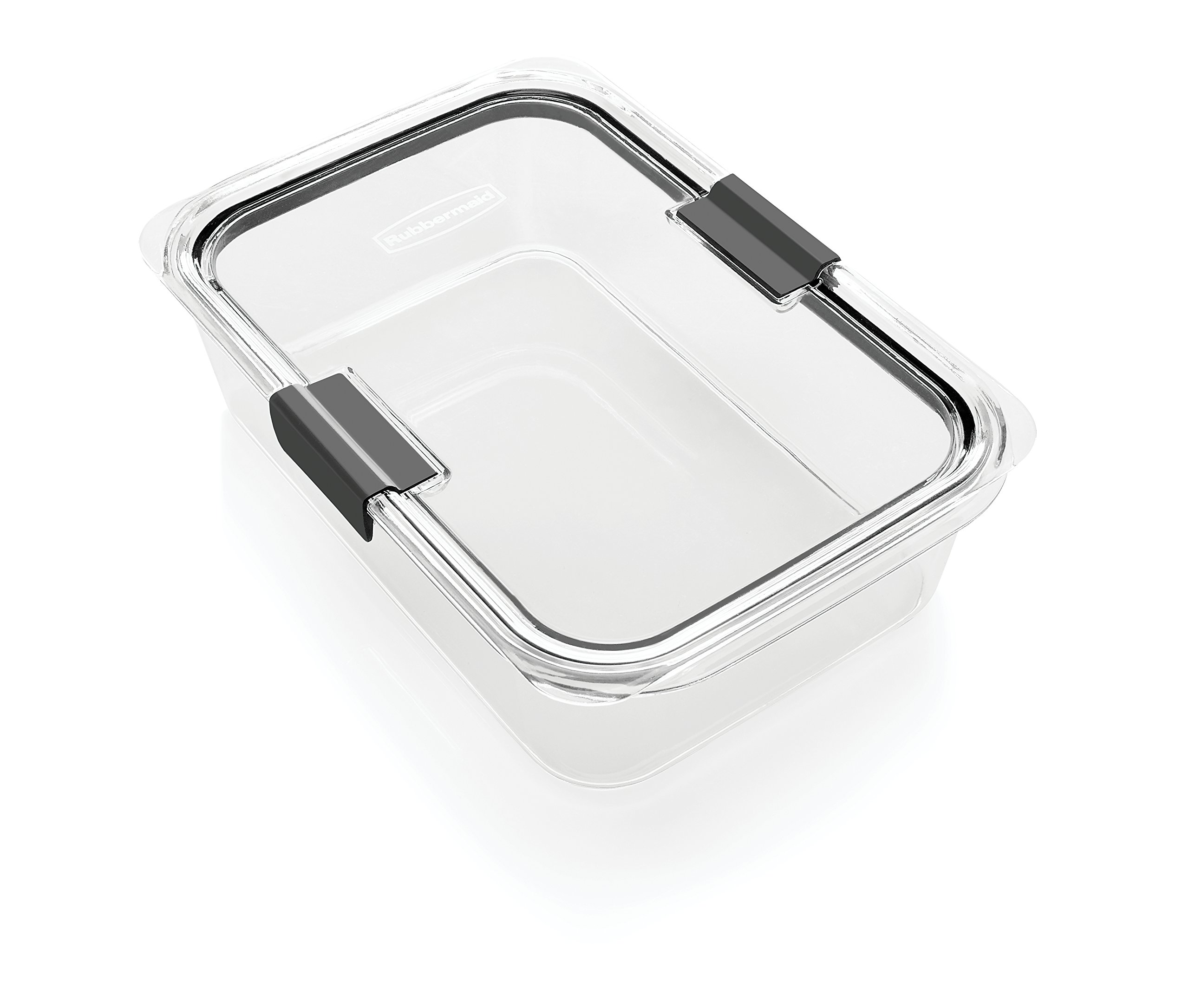 Rubbermaid Brilliance Glass Storage Set of 4 Food Containers with Lids (8 Pieces Total), Set, Assorted, Clear