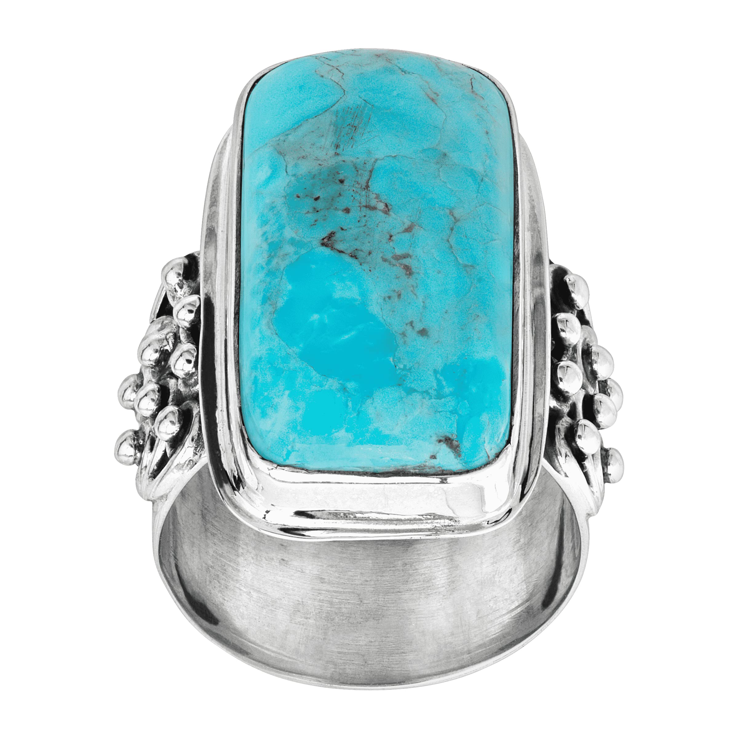 Silpada 'Big Spring' Compressed Mojave Turquoise Statement Ring in Sterling Silver, Size 9