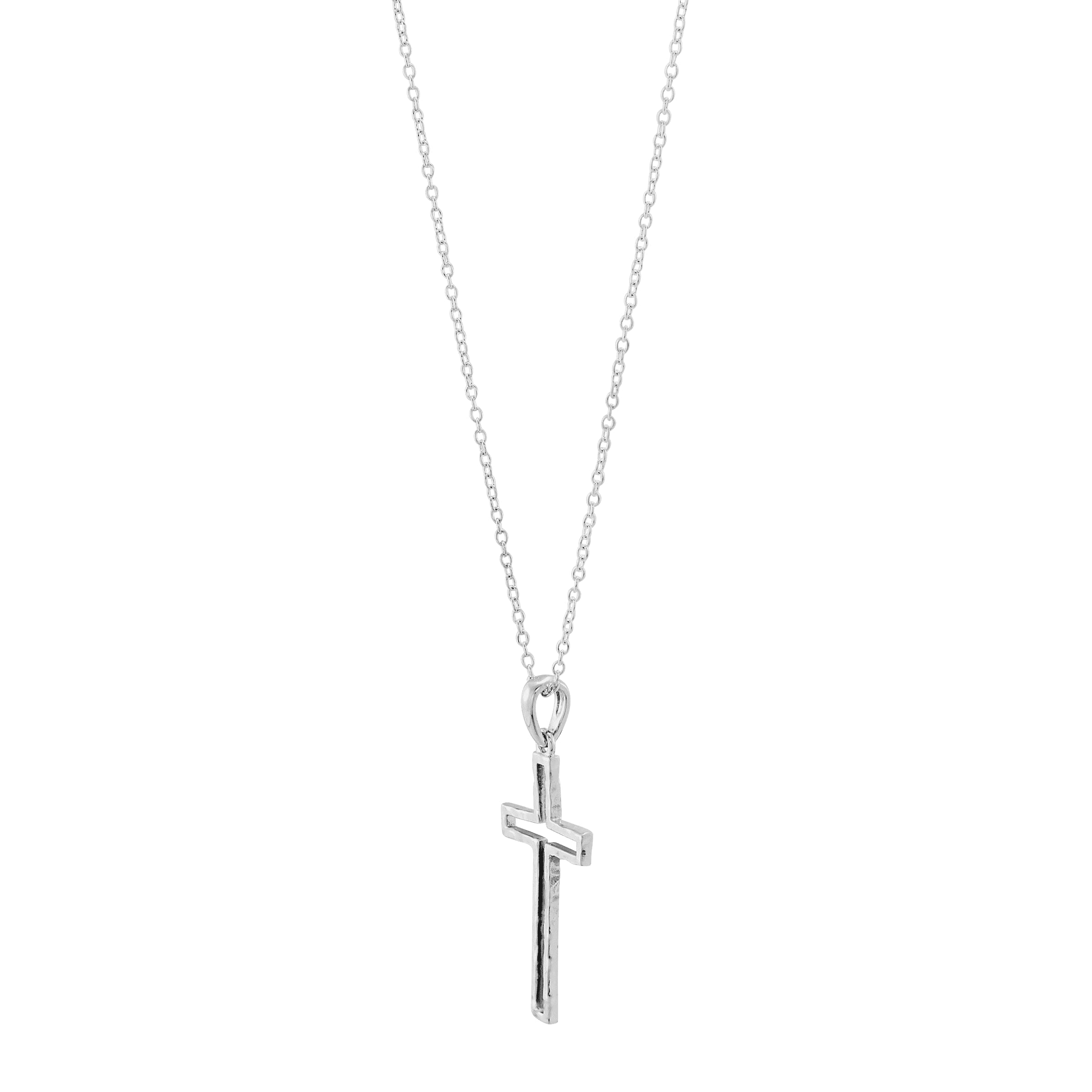 Silpada 'Cut-Out' Cross Pendant Necklace in Sterling Silver, 18" + 2"