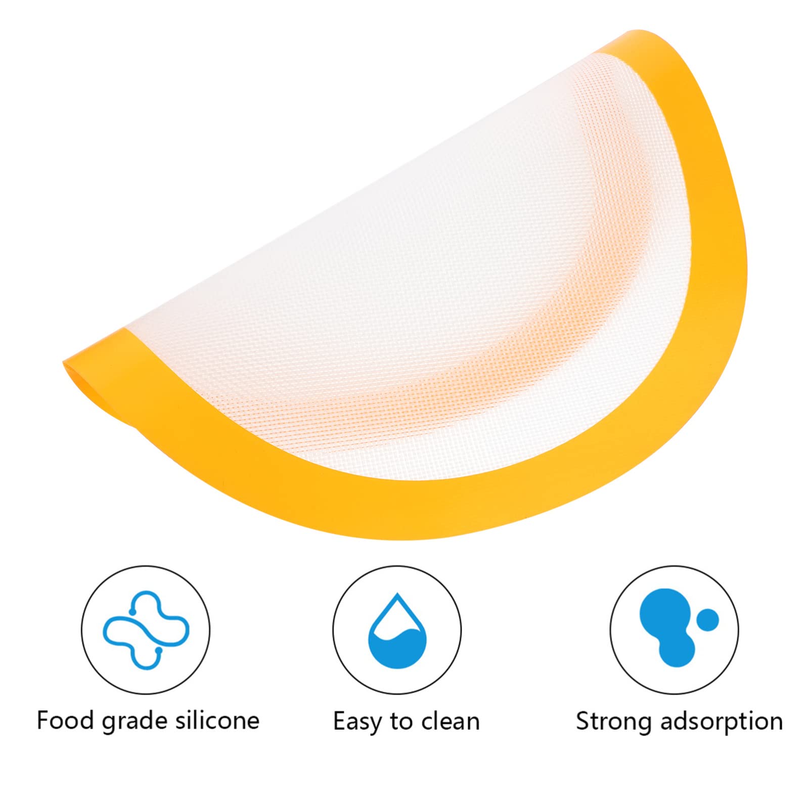 YARNOW Non Stick Baking Mat, Round Silicone Baking Mat, Reusable Silicone Mat for Pie Bread Macaron Pastry Tortilla (12 Inch, Random Color)