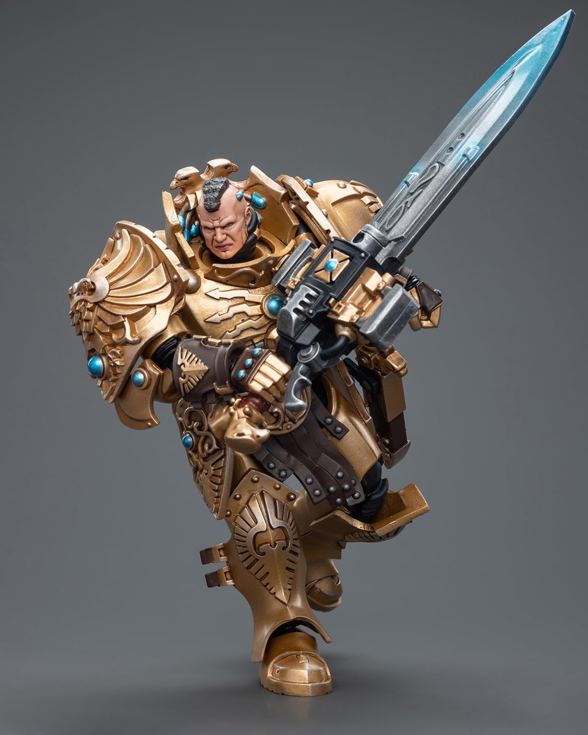 Pipigirl JoyToy 40K Space Marine Genuine License 1/18 Action Figure, Adeptus Custodes Custodian Guard with Sentinel Blade, 4.88 inch Action Figures Kits (Sentinel Blader)