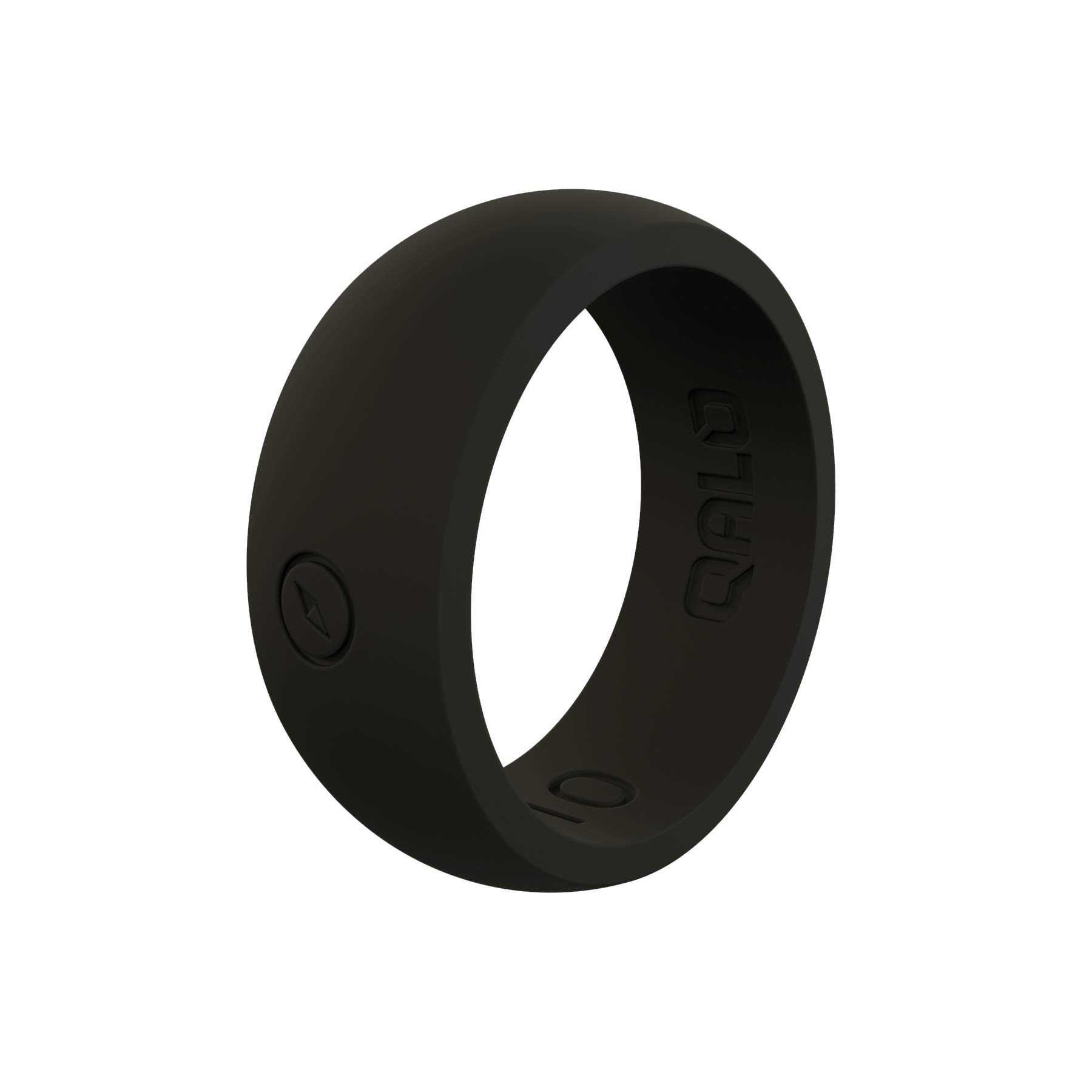 QALO Men's Classic Rubber Silicone Ring, Rubber Wedding Band, Breathable, Durable Rubber Wedding Ring for Men, 8.5mm Wide 2.5mm Thick, Black, Size 10
