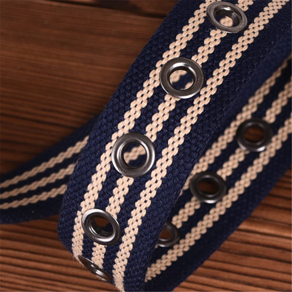 VISDEA Breathable Canvas Web Belts Men Casual Jeans Belt Wide 3.5cm (Blue, 110cm(Fit Waistline 28-36''))