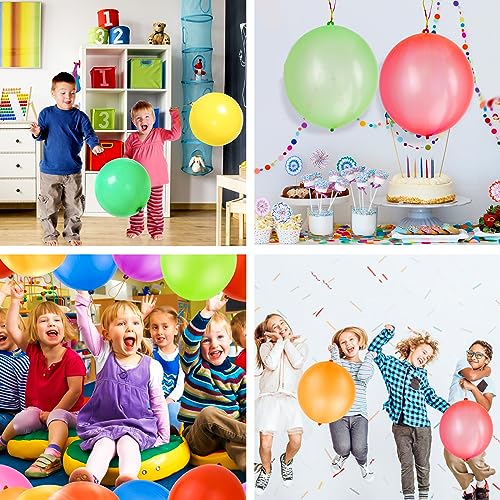 RUBFAC 20 Punch Balloons Thickened Punching Balloon Heavy Duty Party Favors for Kids, Bounce Balloons with Rubber Band Handle for Birthday Party