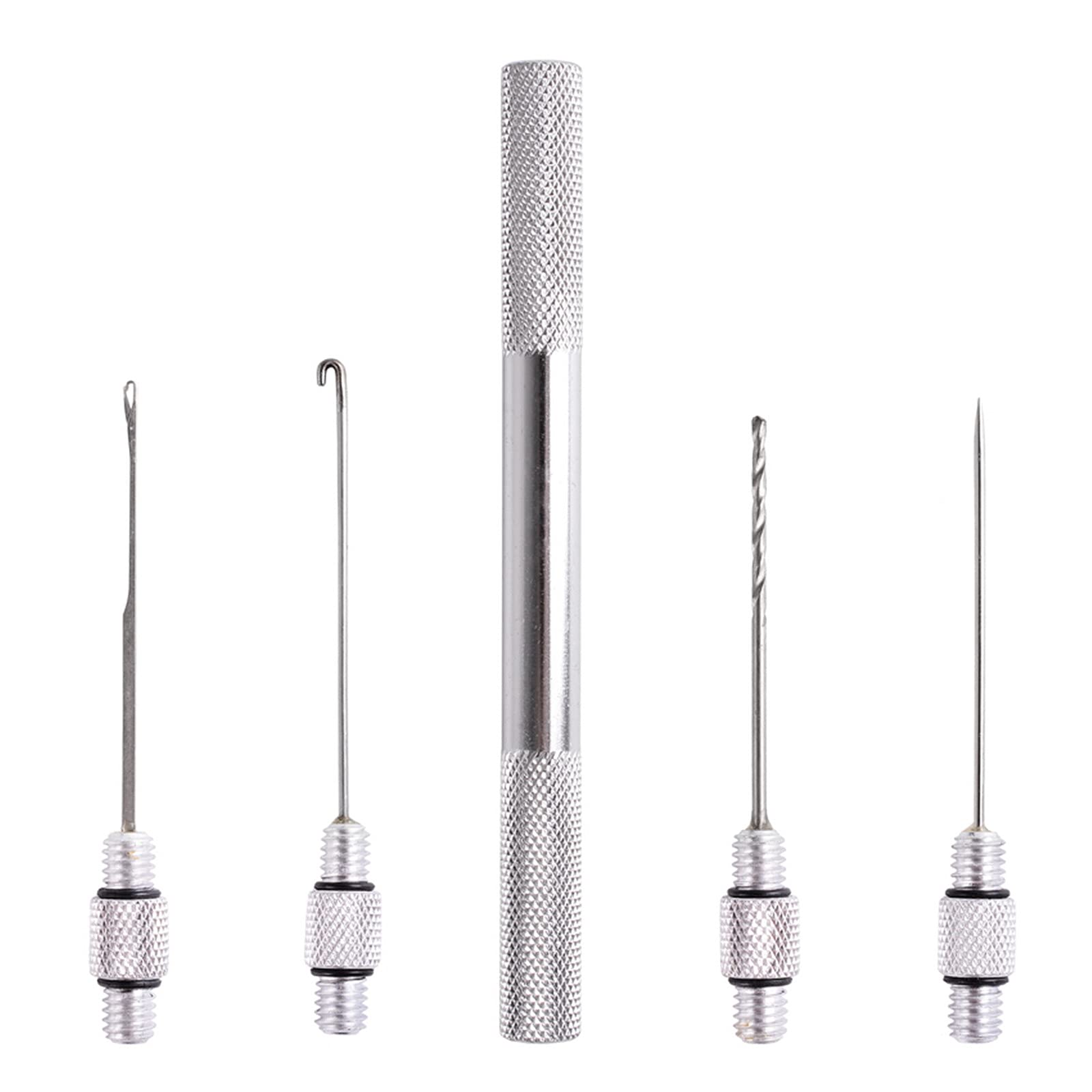 sknsalfew Carp Fishing Rigging Bait Needle Tool Set, 5-in-1 Carp Fishing Tackle Kit, Bait Boilie Drill Stringer Needle with Nonslip Aluminum Alloy Handle
