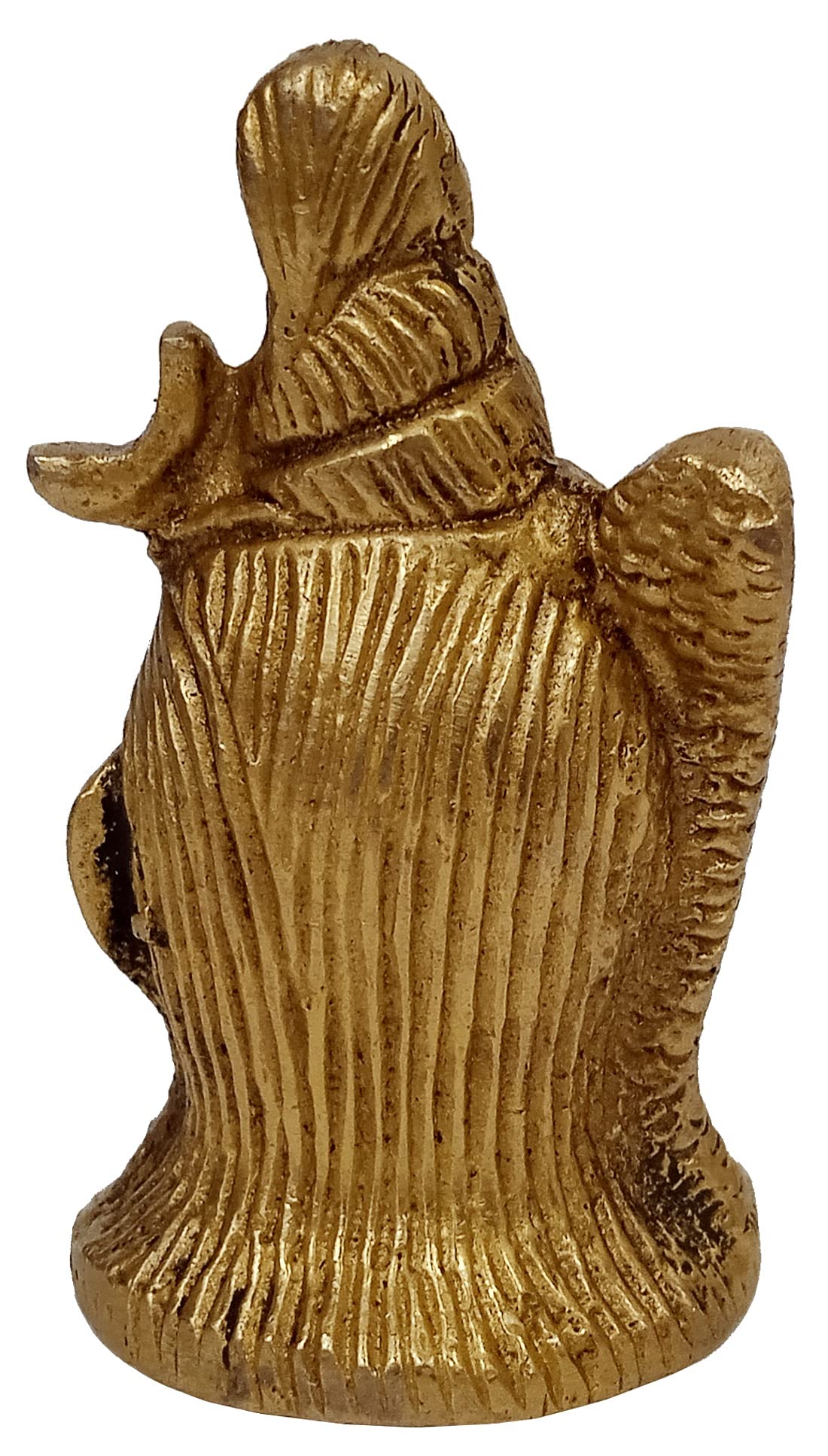 Purpledip Lord Shiva on Nandi Idol Vintage Bronze Finish Statue of Mahadev Siva with Trishool (12021)