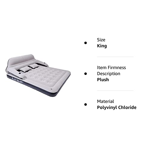 Tialoer King Size Inflatable Air Mattress Sofa Bed for Camping with Adjustable Back Sofa(No Air Pump)