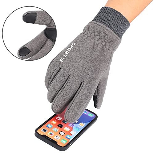 Winter Gloves Men Women Touch Screen Warm Gloves Water Resistant Windproof Thermal Gloves for Driving Running Cycling Texting (Gray)