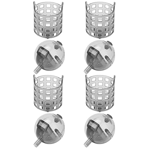 Yeuipea Fishing Feeder Lure Bait, 4Pcs PE Plastic Portable Fishing Feeder Lure Bait Cage Tackle Accessories with Weight(M)