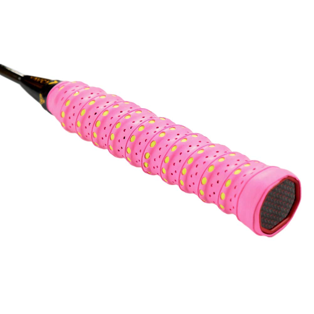 ruiycltd New Year's Gift Bright Color Anti Slip Racket Over Grip Roll Tennis Badminton Handle Tape Sleeve Bright Pink
