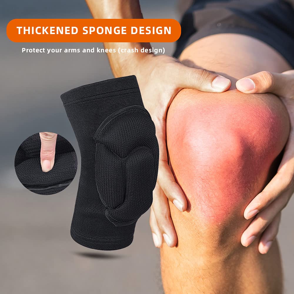 Vaceci (1 pair) Protective Knee Pads, Thick Sponge Anti-Slip Collision Avoidance Knee Sleeve One Size
