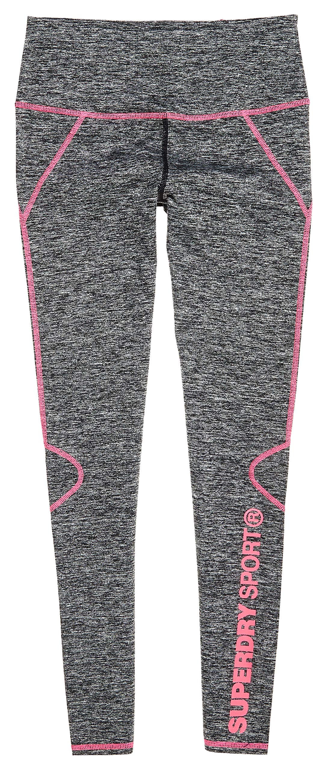 Superdry Women's Performance Reflective Leggings, Black Marl, 14 UK/L