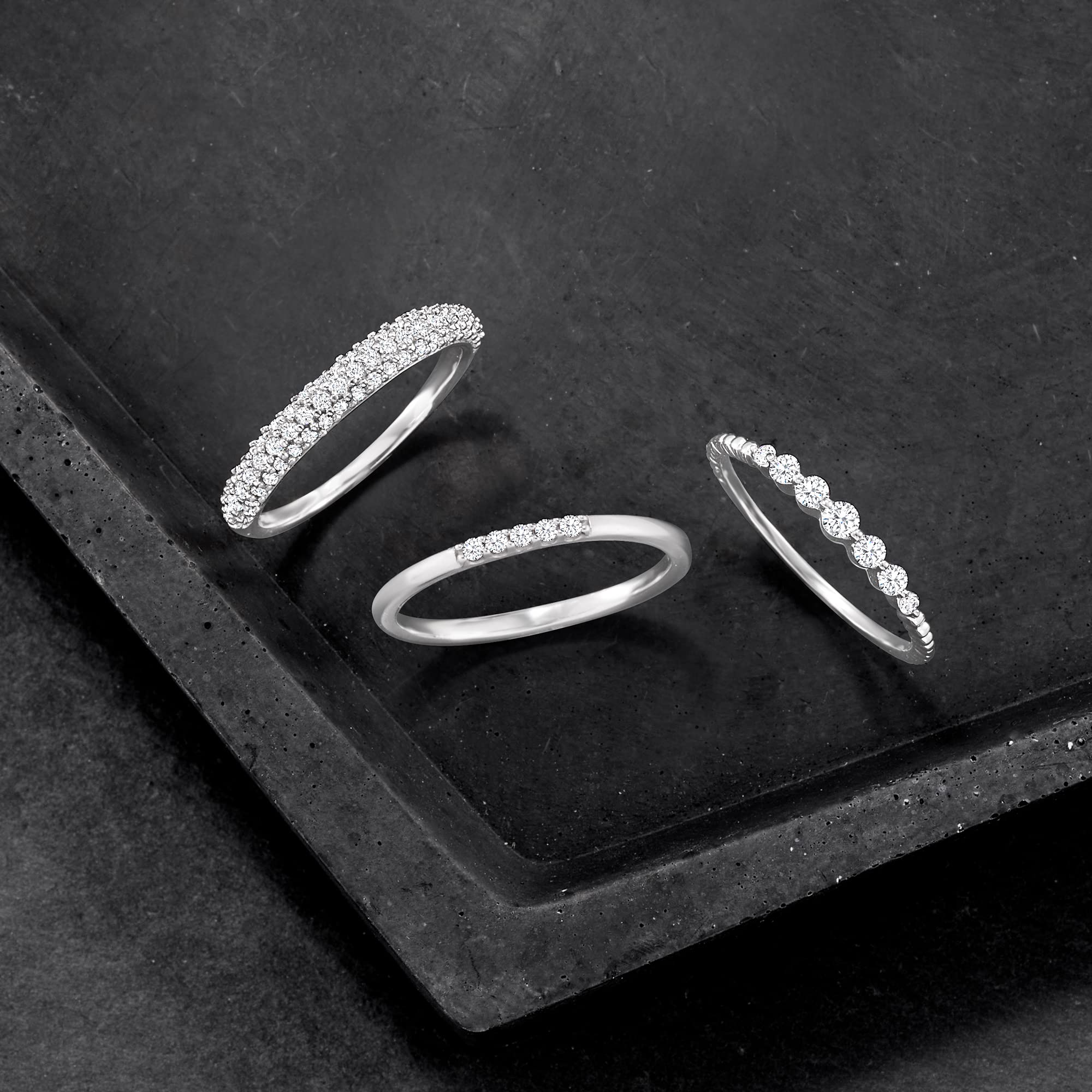 Ross-Simons RS Pure 0.20 ct. t.w. Diamond Ring in Sterling Silver. Size 5