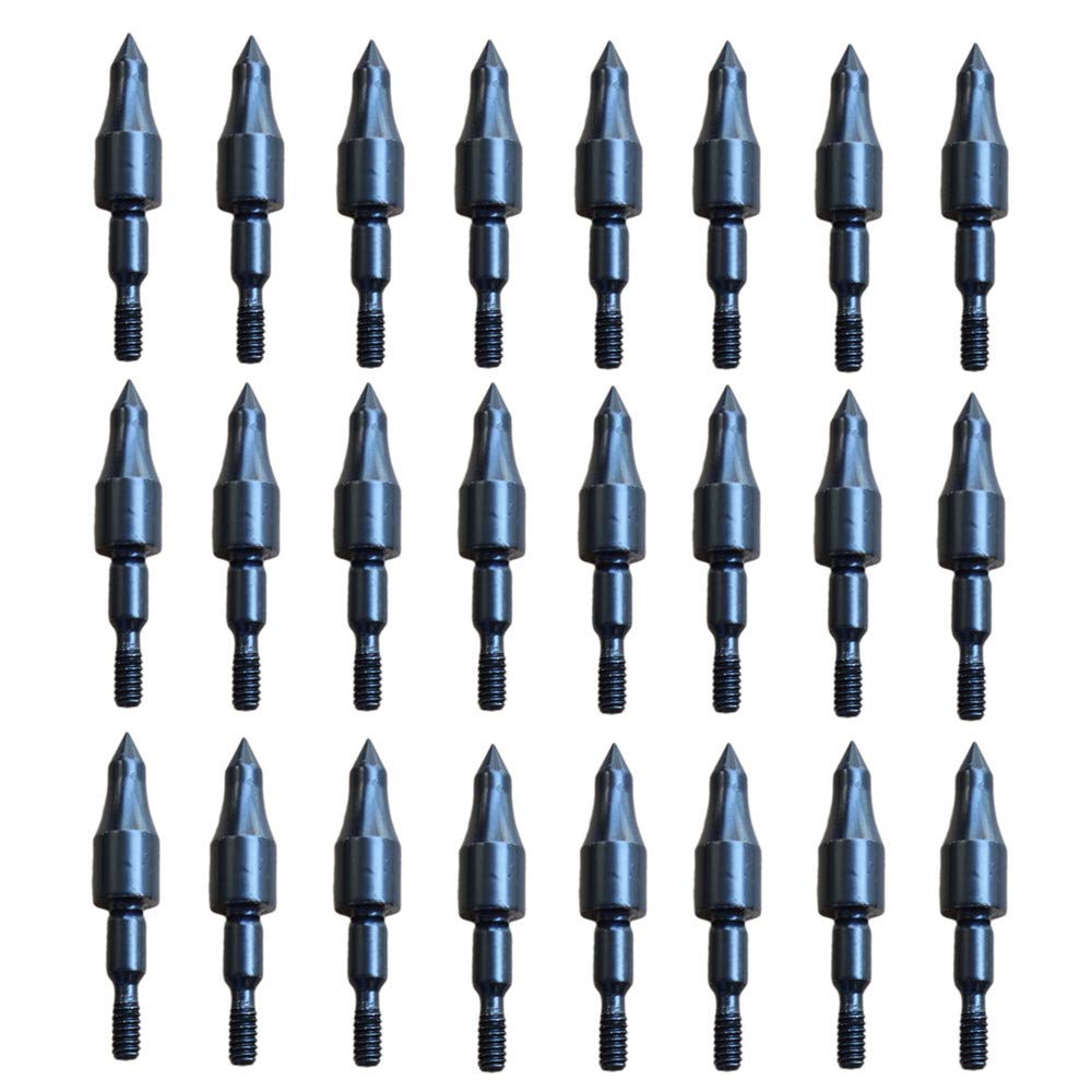 Smanzu 24 Pcs Screw in Archery Field Points for Arrows, Bullet Points Arrow Tips for Target Shooting and Practice, 100 Grain Each