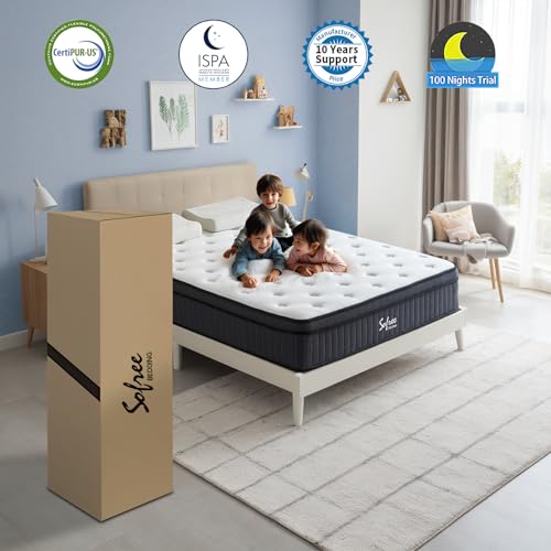 Queen Size Mattress, 10 Inch Memory Foam Hybrid Mattress Queen, Pocket Spring Mattress in a Box
