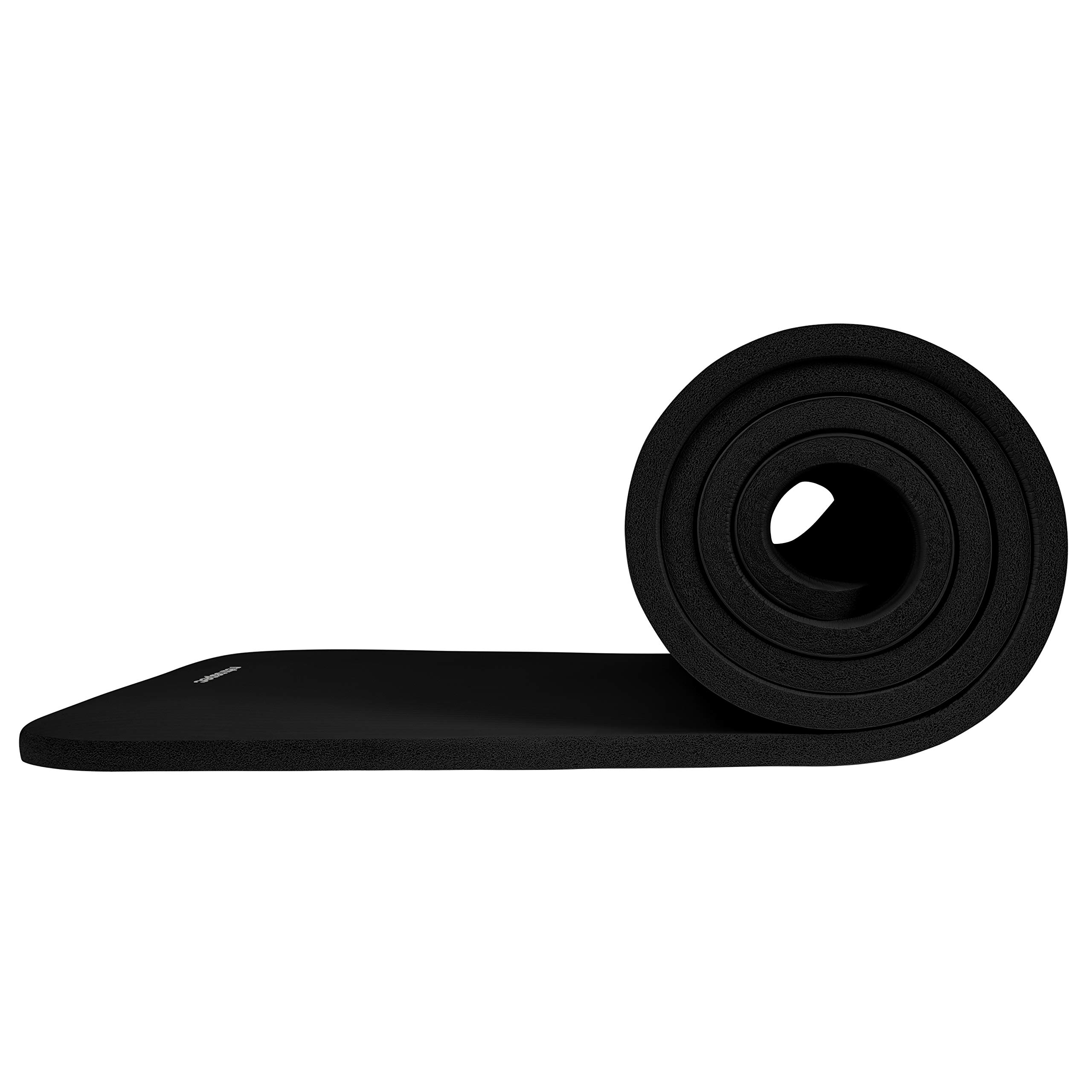 Retrospec Solana Yoga Mat Thick w/ Nylon Strap for Men & Women, 1/2 inch, Fossil Gray