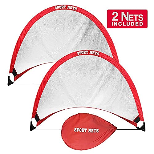 Pop Up Soccer Goals for Kids (2 Goal Set, 4 FT) with Carry Bag, Easy Set Up and Take Down, Quick Assembly, Lightweight and Foldable Design for Instant Game Time Fun