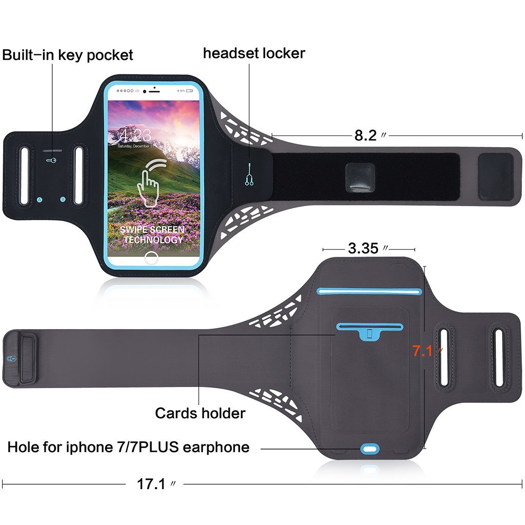 Running Cell Phone Holder Armband Sports Arm Bands for iPhone 8 Plus 11 Pro Max XS Max Samsung Galaxy S21 FE S22+ S9+ S10 Plus A51 A50 A10s Google Pixel 6 5a 5G 3XL Gym Workout Exercise Sleeve