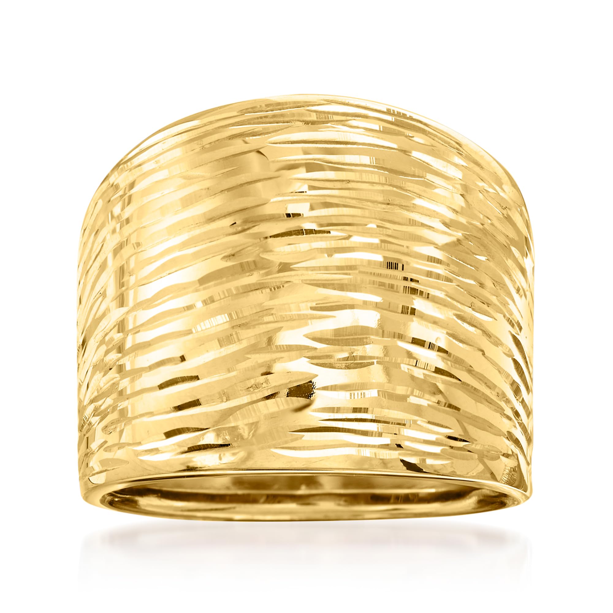 Ross-Simons Italian 14kt Yellow Gold Diamond-Cut Dome Ring. Size 7
