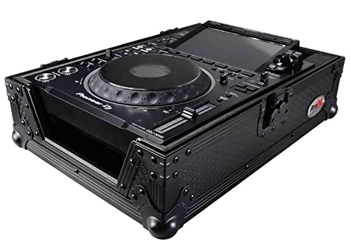 ProX XS-CDBL Flight Case for Pioneer CDJ-3000 DJS-1000 Denon SC6000 PRIME Large Format CD-Media Player Black on Black